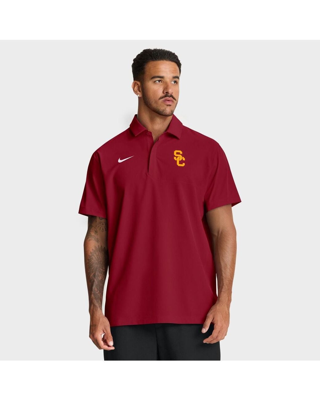 Nike Usc Trojans 2025 Coaches Sideline Polo Shirt in Red for Men | Lyst