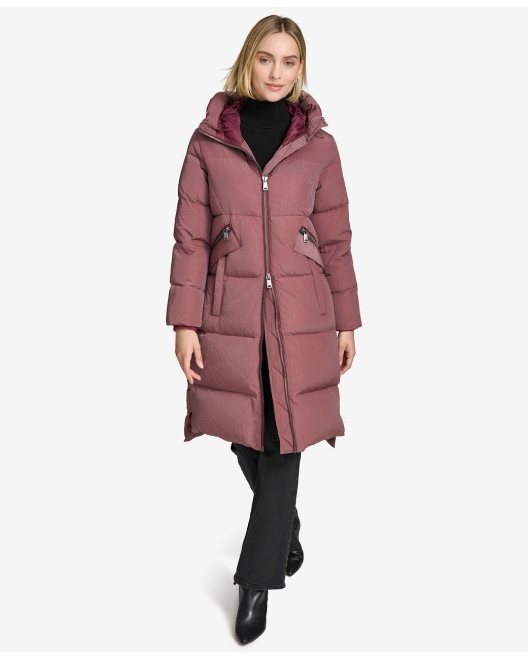 Andrew Marc Black Label Palma Irridescent Parka in Red | Lyst