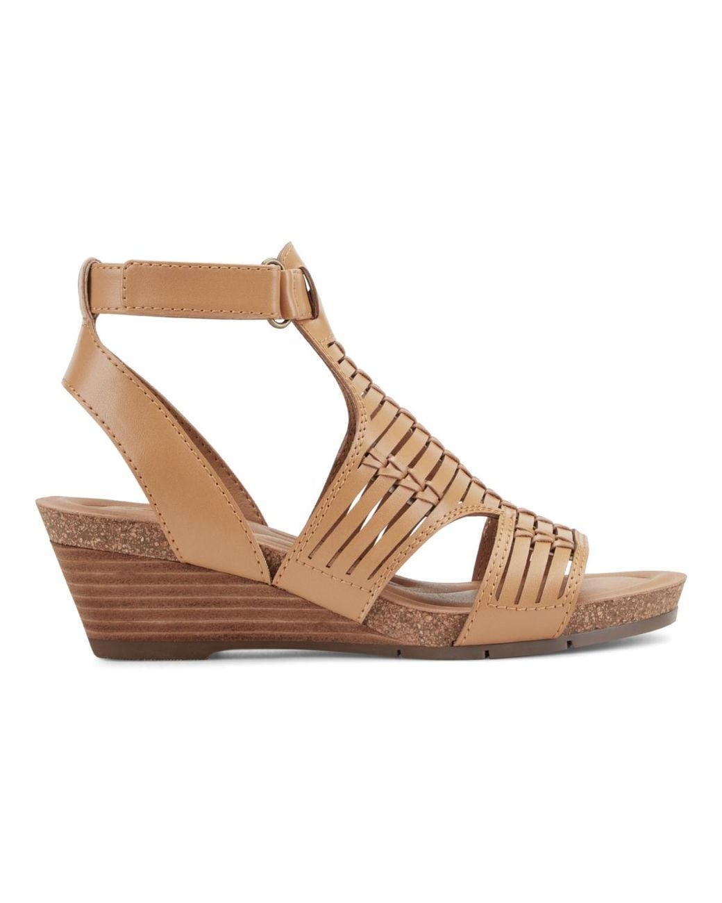 Earth Helodie Fisherman Round Toe Wedge Sandals in Brown | Lyst