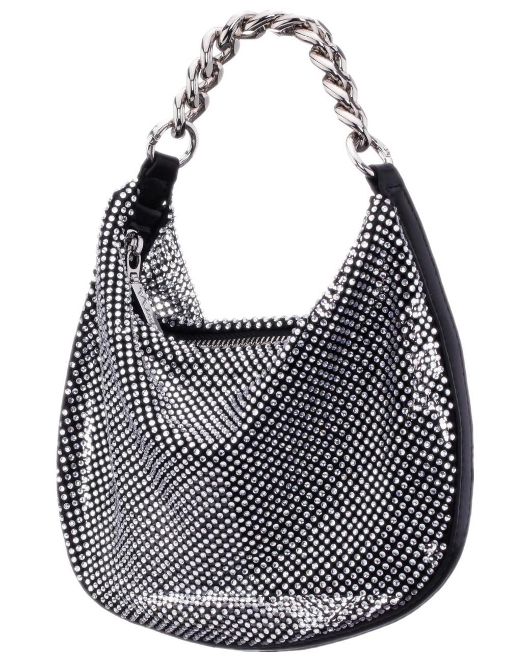 Nina Crystal Mesh Zipper Hobo Bag in Blue | Lyst
