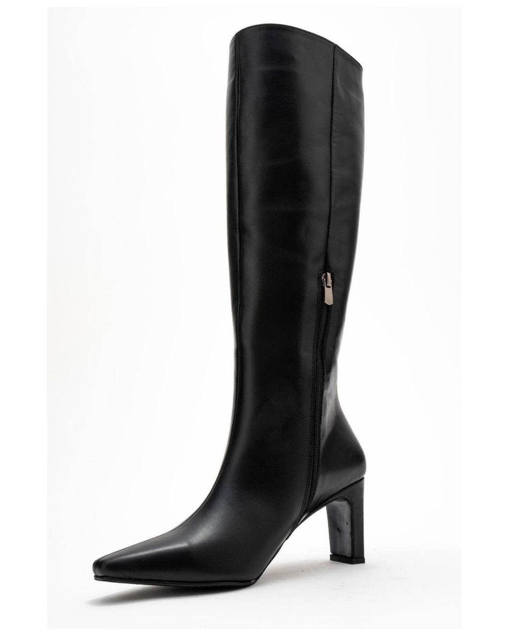 Forever & Always Shoes Velencia Leather Knee High Boot () in Black | Lyst