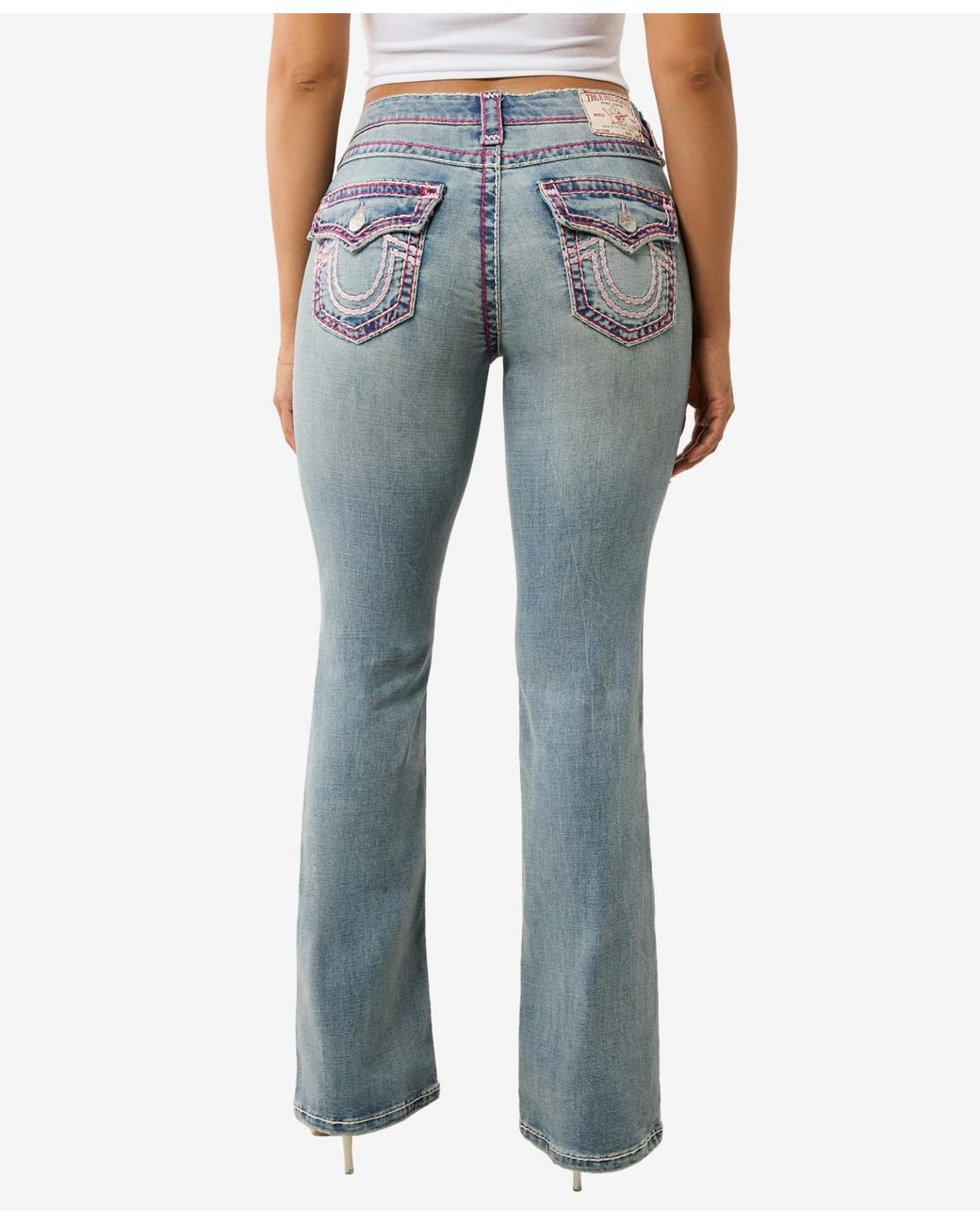 TRUE RELIGION Becca Super T Bootcut Flap Jeans in Blue | Lyst