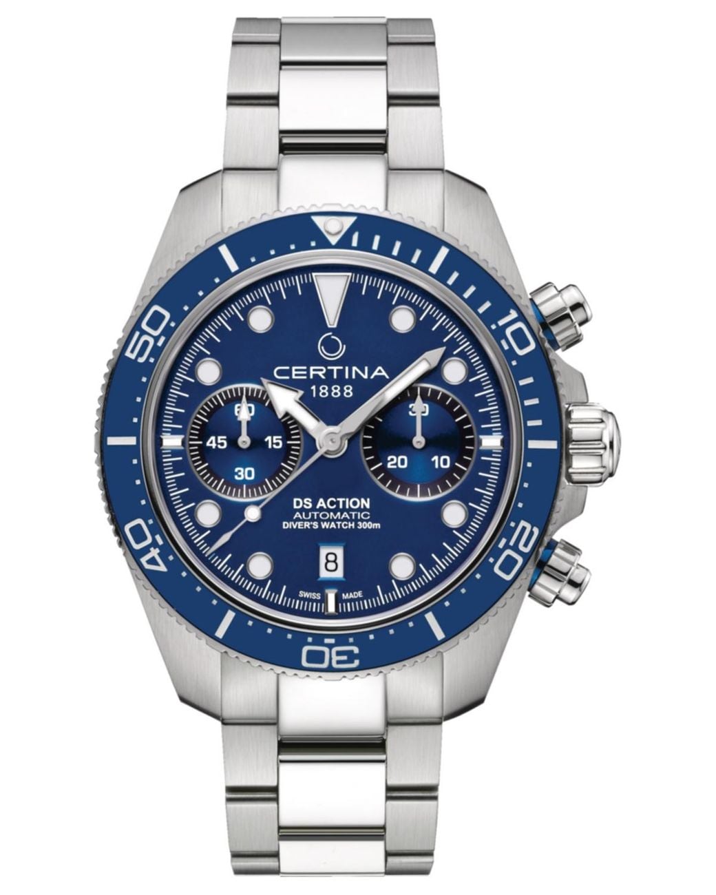 Certina Swiss Automatic Chronograph Ds Action Stainless Steel Bracelet ...