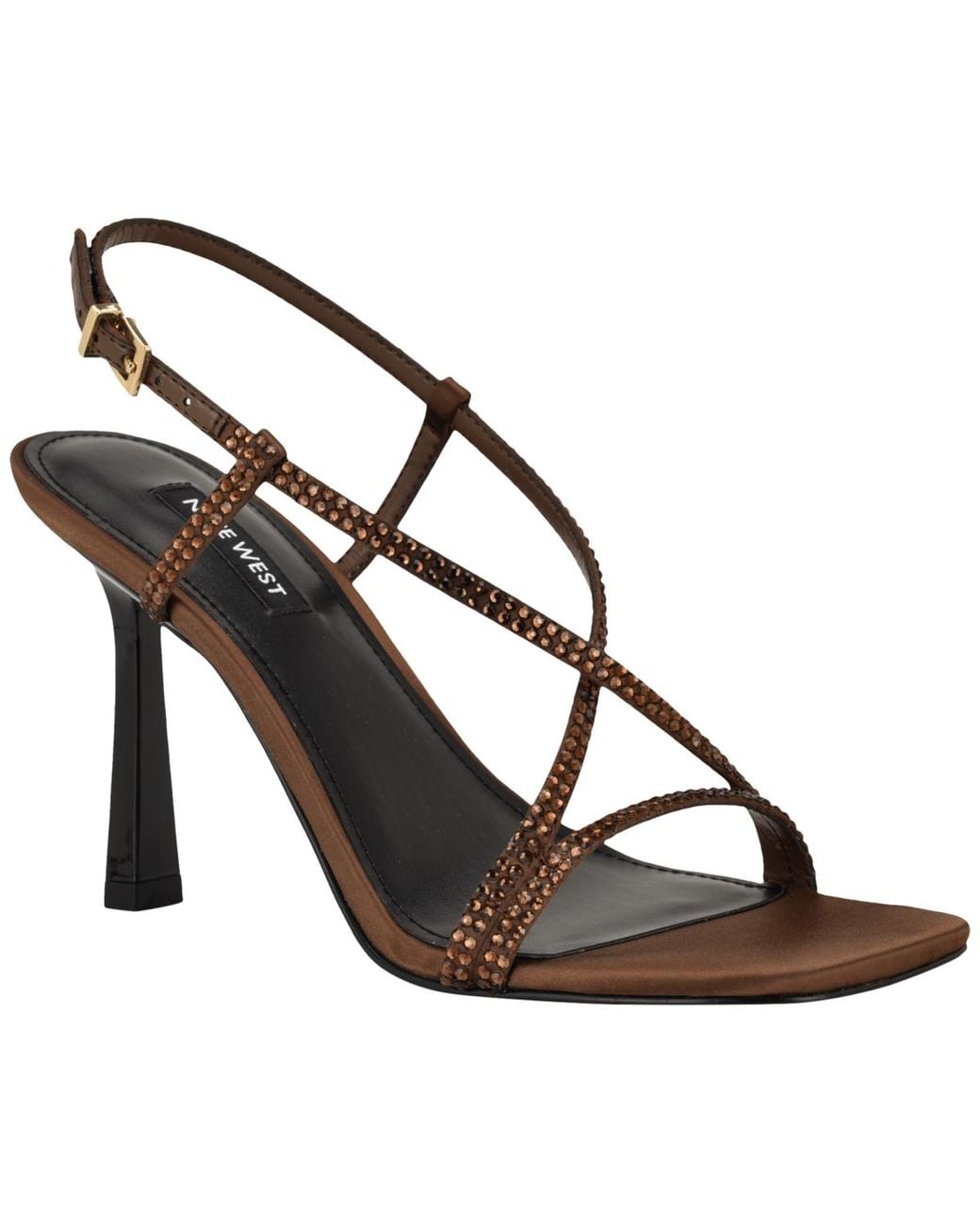 Nine West Vallanh Square Toe Dress Sandals in Metallic | Lyst