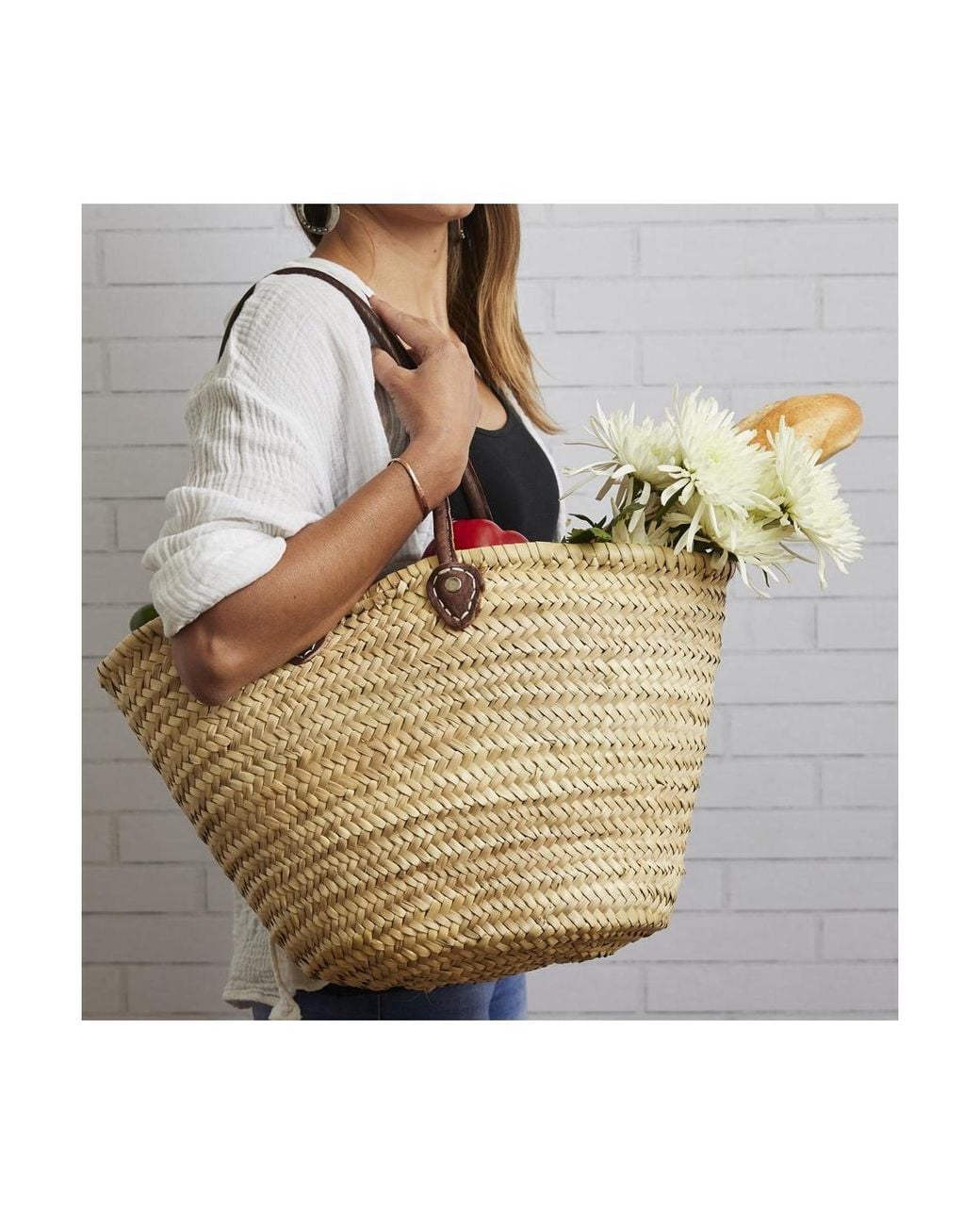 Verve Culture Moroccan Shopping Basket in Natural | Lyst