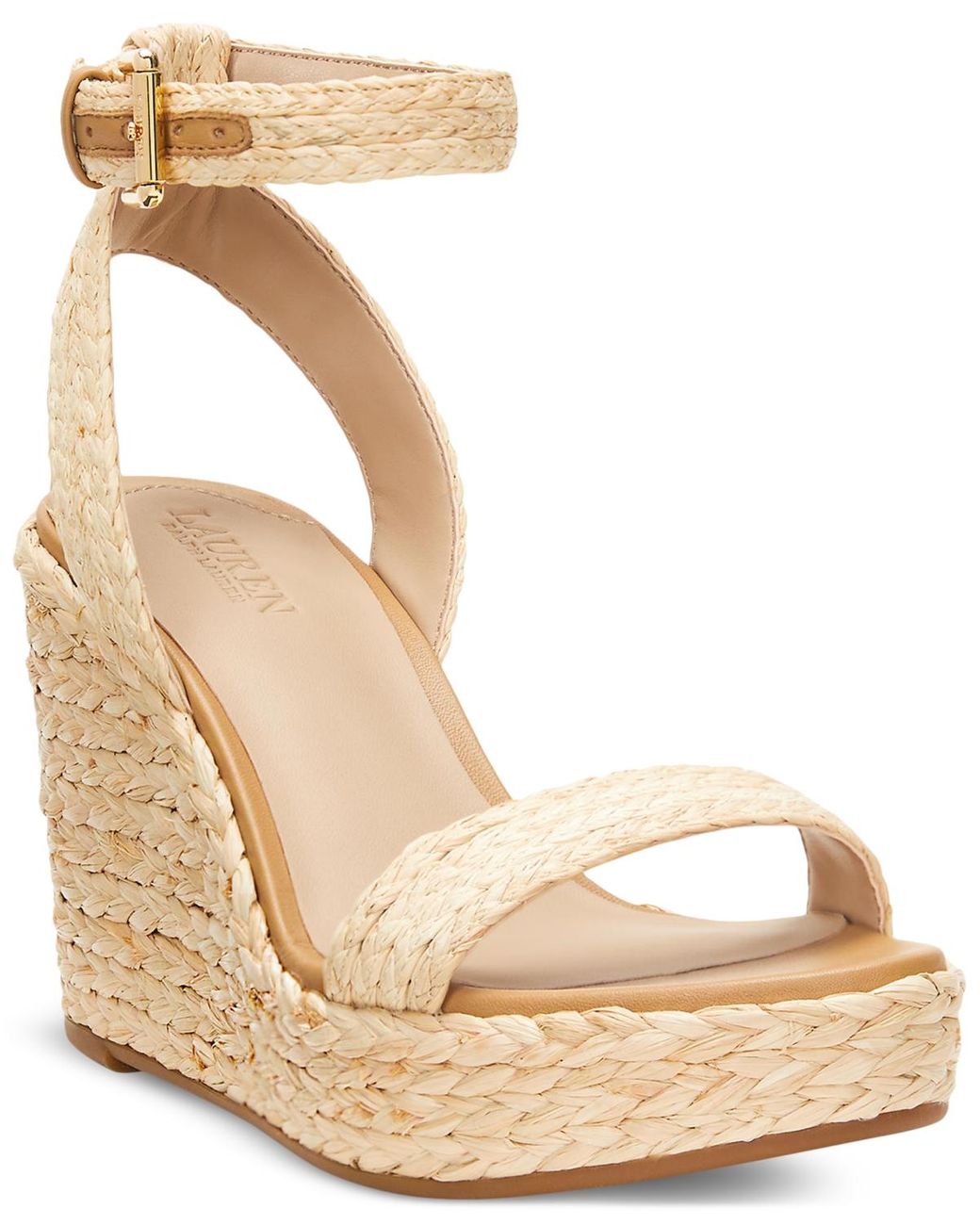 Ralph Lauren Hilarie Ankle-strap Espadrille Platform Wedge Sandals in ...