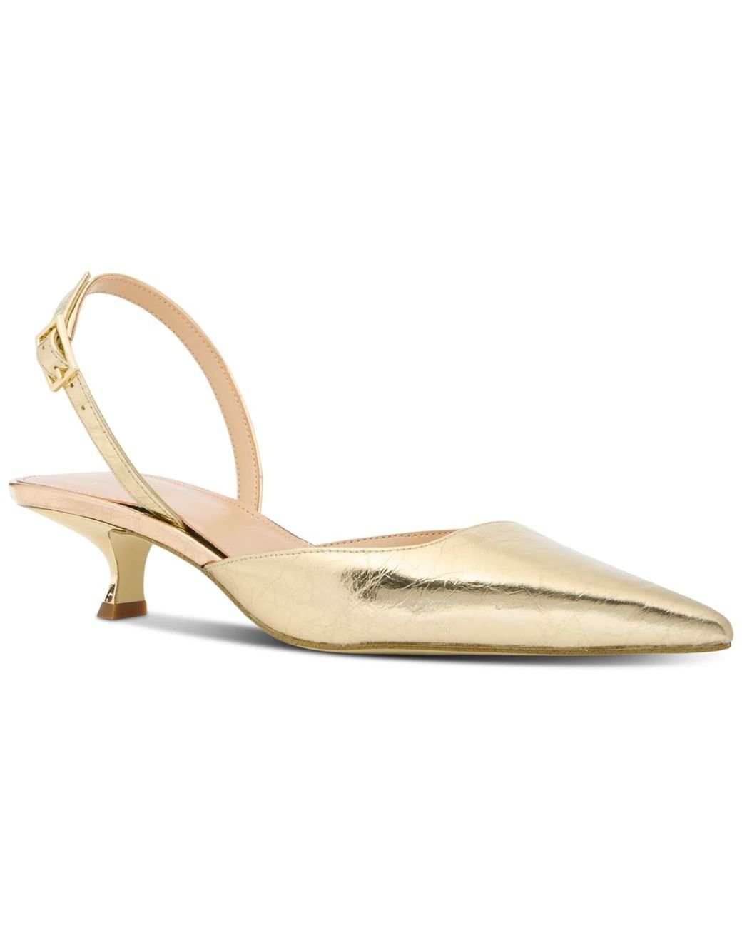 Michael Kors Michael Luna Slingback Kitten-heel Pumps in Metallic | Lyst