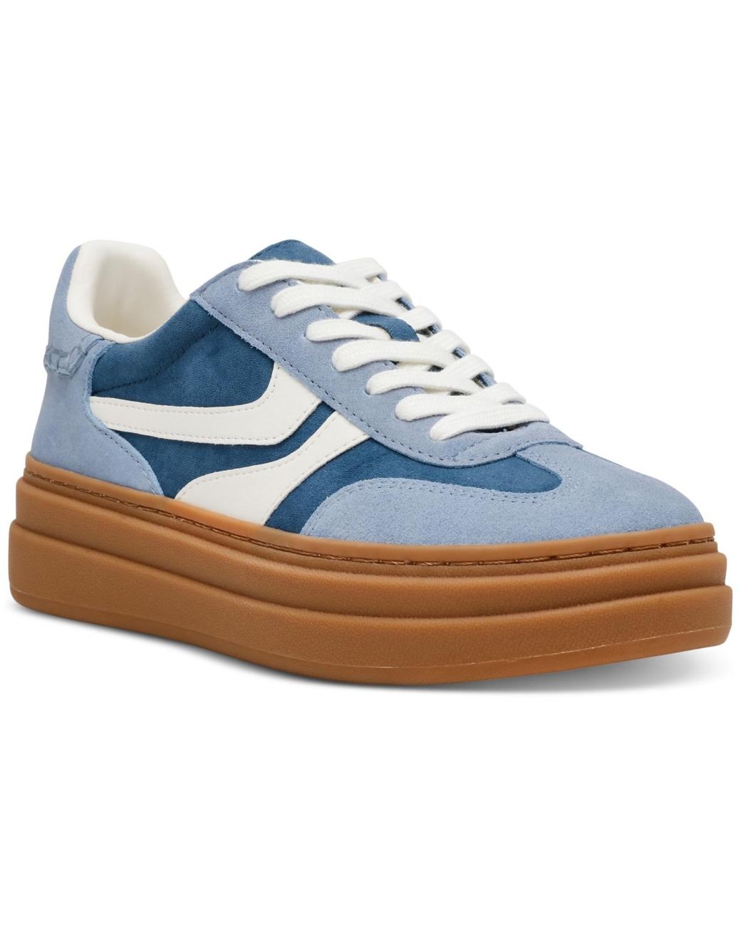 Steve Madden Dodge Triple Platform Lace-up Sneakers in Blue | Lyst