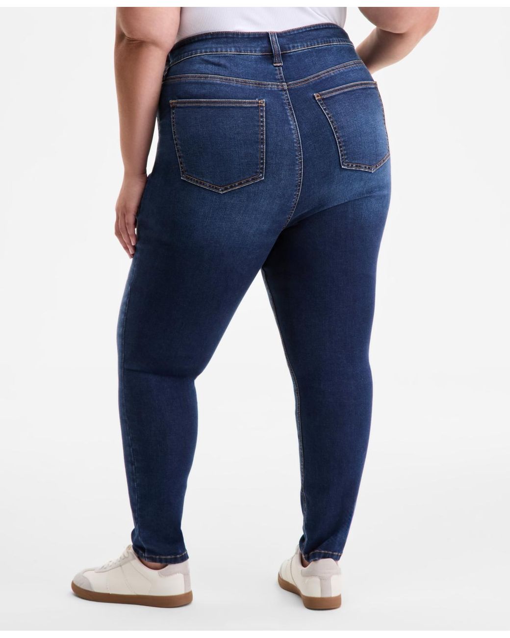 On 34th Trendy Plus Size High-rise Skinny Ankle Jeans in Blue | Lyst