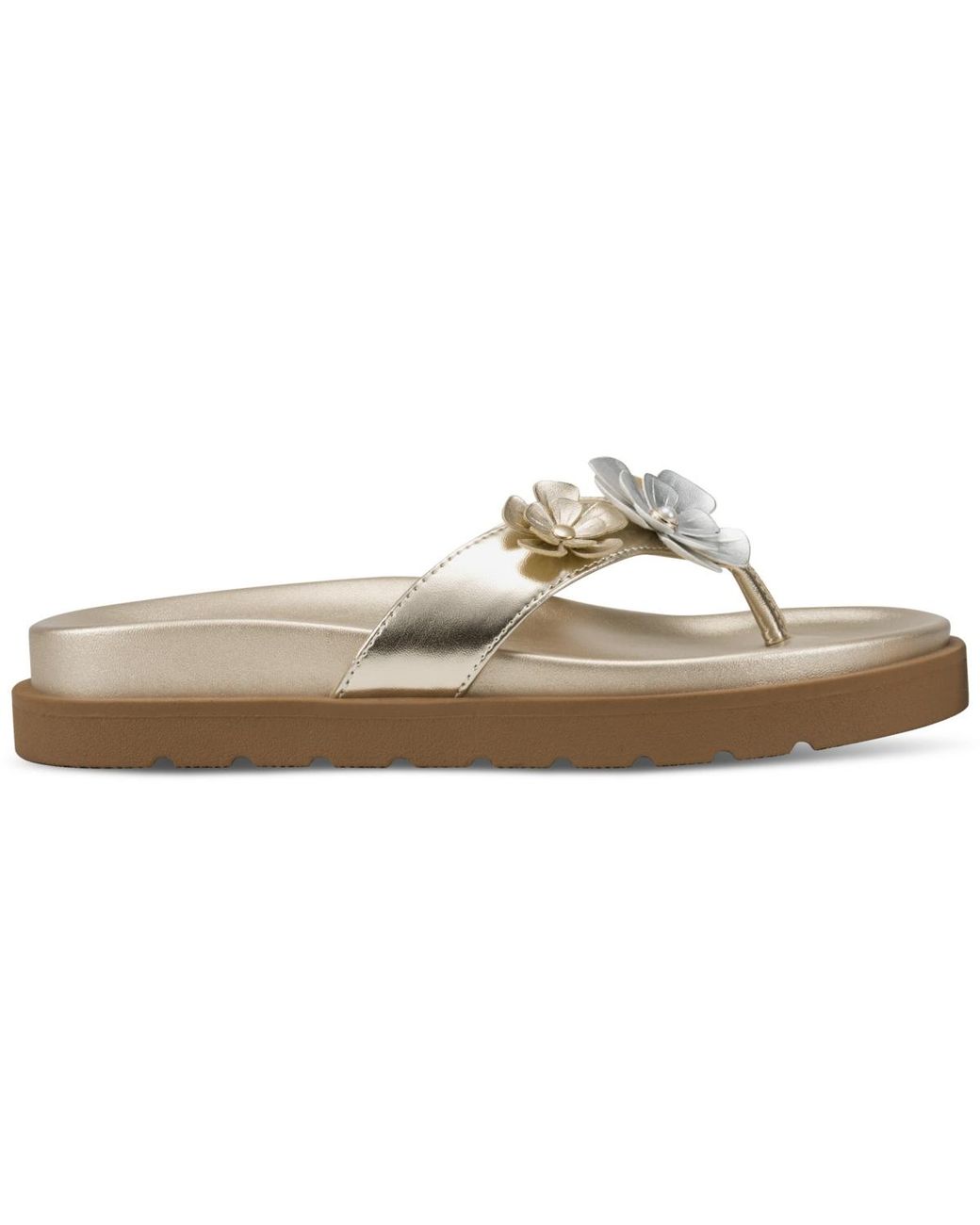 KARL LAGERFELD Hayze Fleur Flip Flop Sandals in White | Lyst