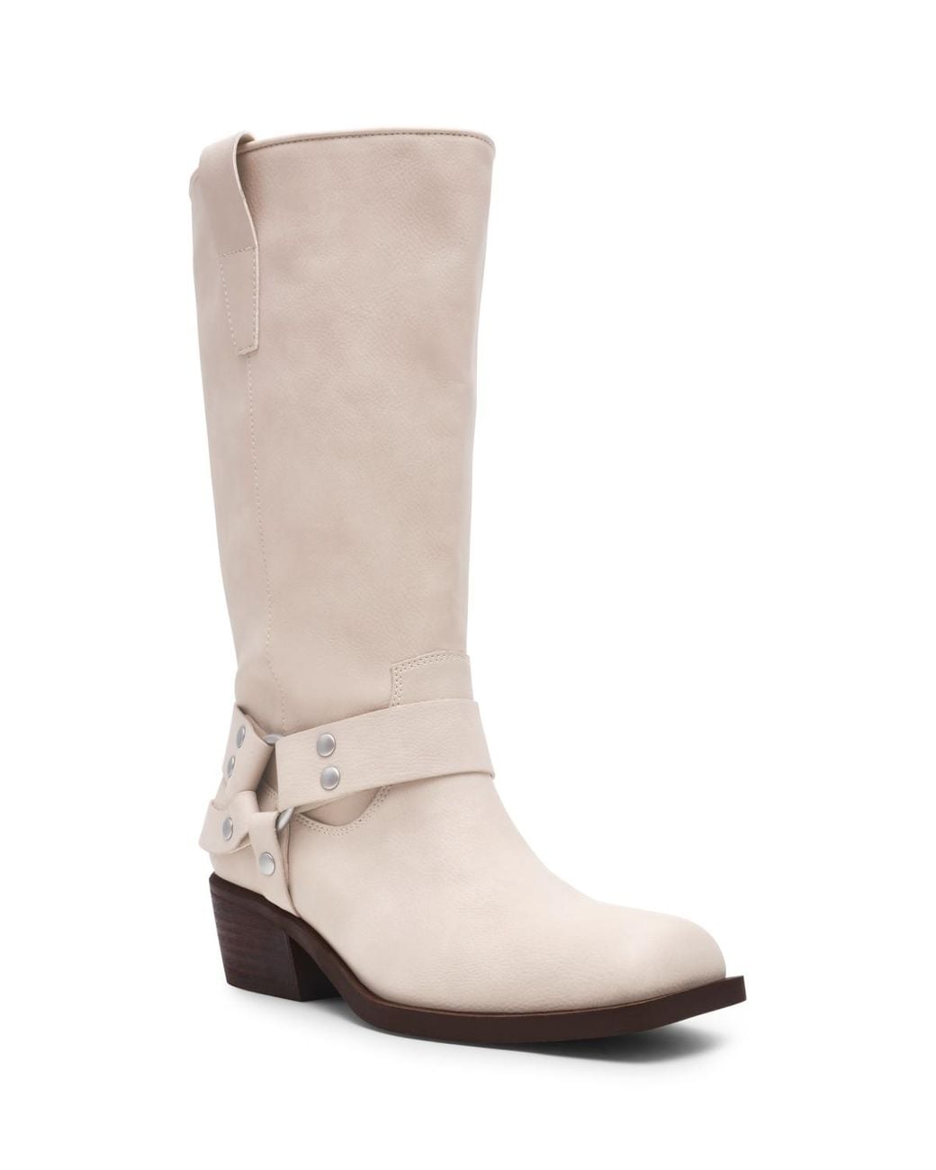 Dolce Vita Tanzy Wide Calf Tall Harness Moto Engineer Boots in White | Lyst