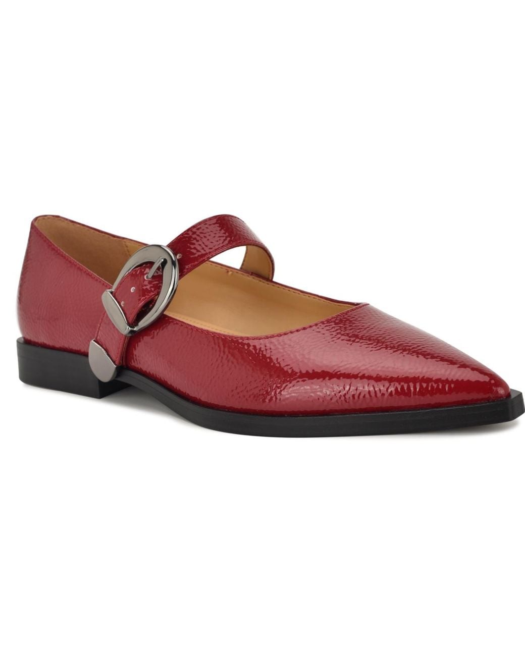 Nine West Katrel Mary Jane Pointy Toe Flats in Red | Lyst