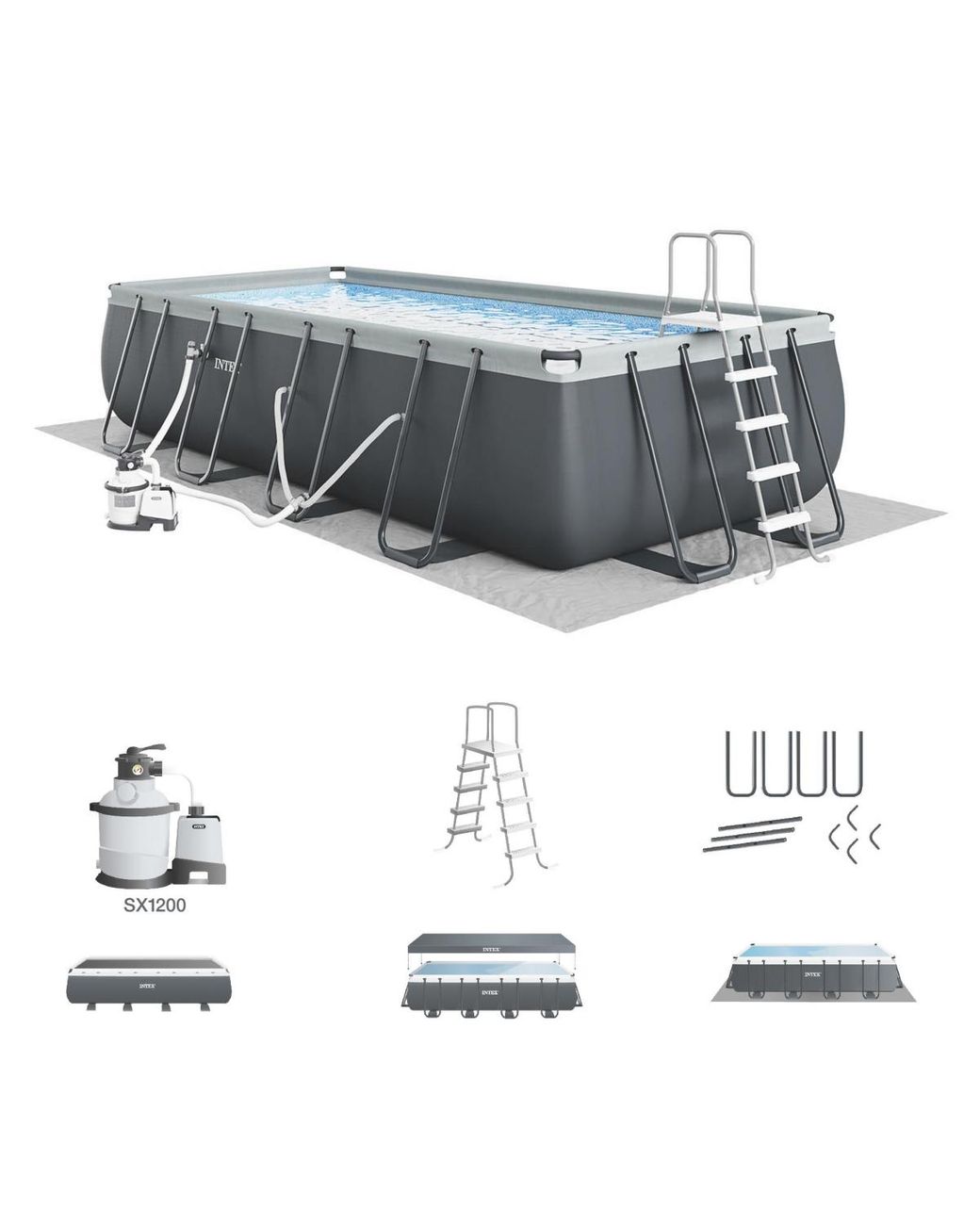 Intex 18' X 9' X 52" Ultra Xtr Rectangular Frame Swimming Pool Set in ...