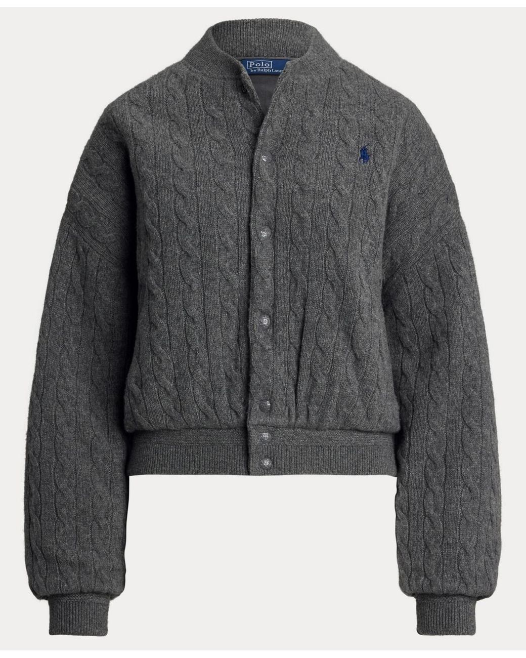 Polo Ralph Lauren Cable Bomber Jacket in Gray | Lyst