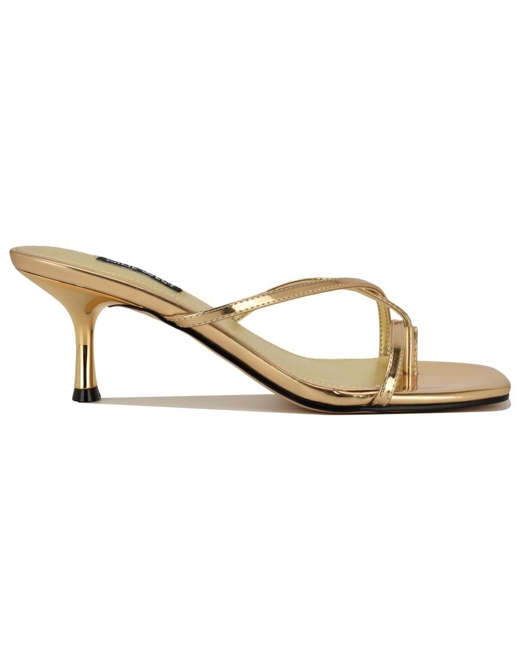 Nine West Anirey Square Toe Strappy Dress Sandals in Metallic | Lyst