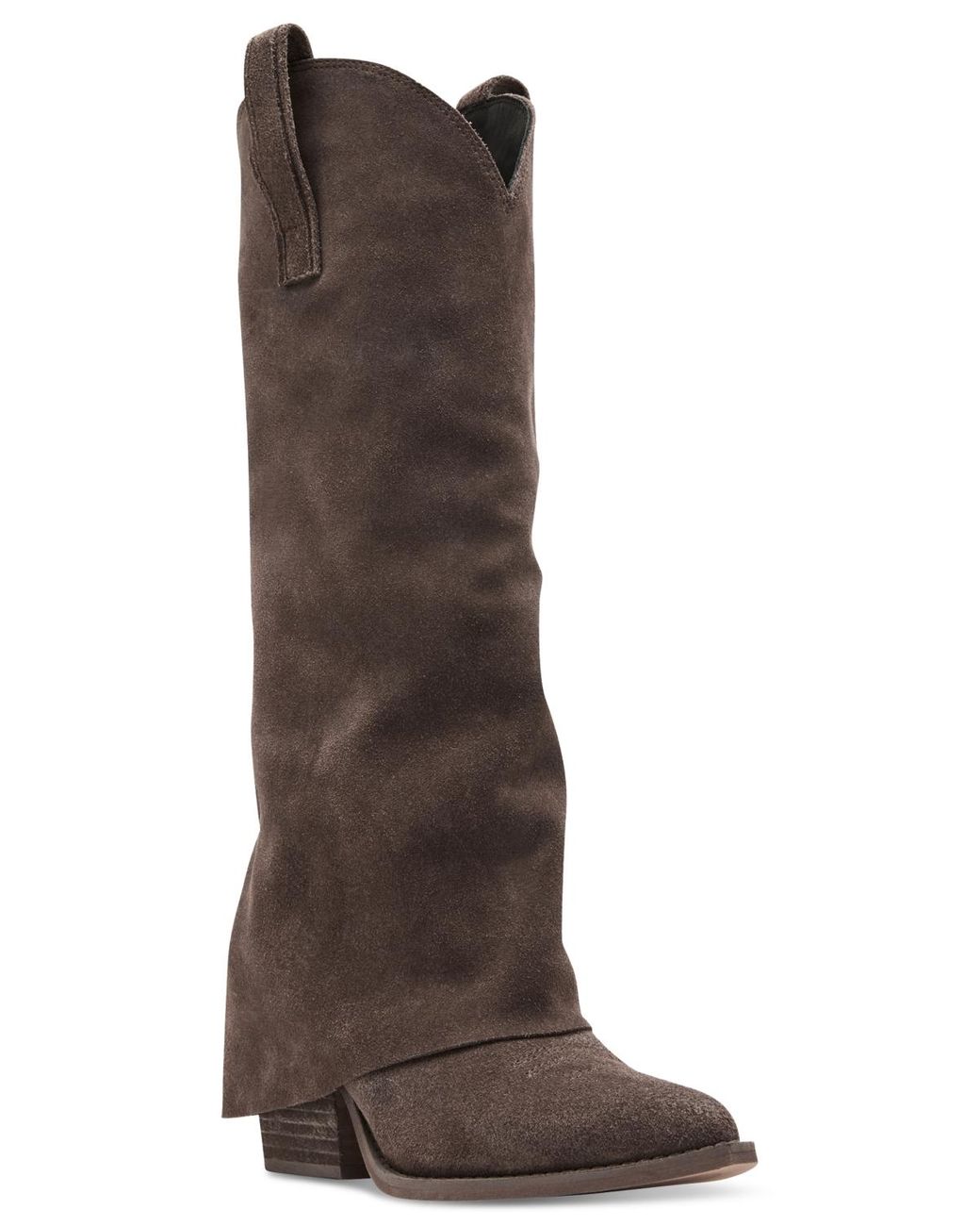 Steve Madden Sorvino Slouch Cuffed Western Boots in Brown | Lyst
