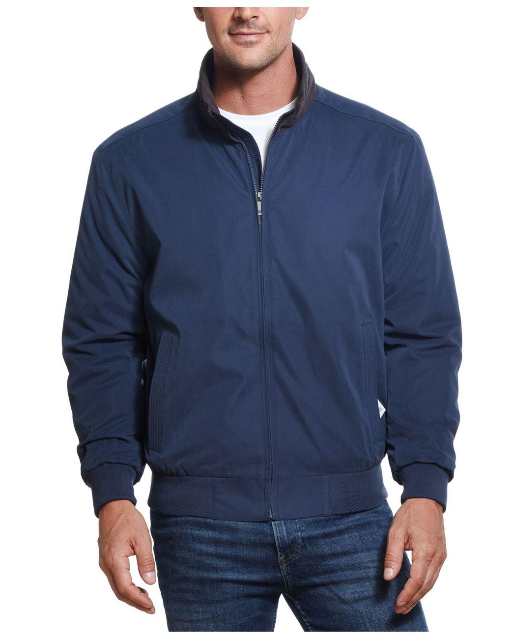 Weatherproof Synthetic Microfiber Bomber Jacket in Blue for Men - Lyst