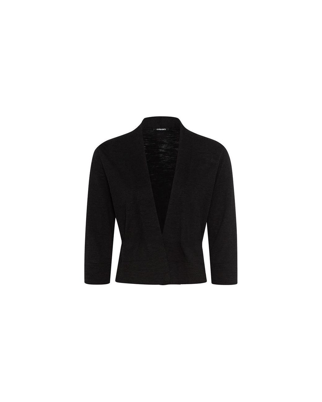 Olsen Cropped Cardigan in Black | Lyst