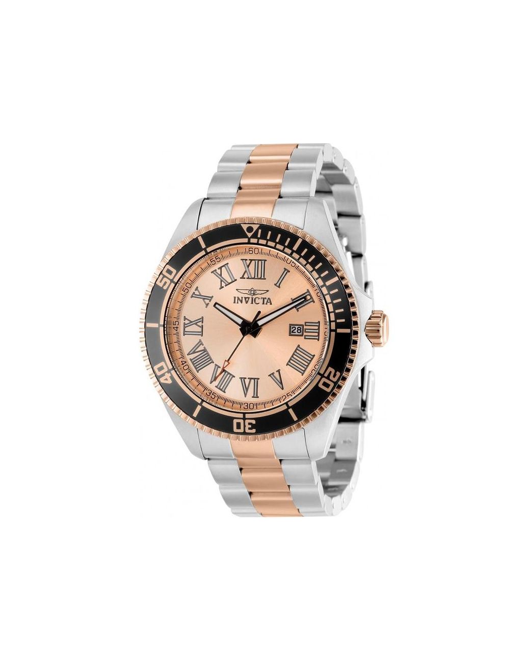 INVICTA WATCH 15001 Pro Diver Quartz 3 Hand Rose Dial Watch in Black ...