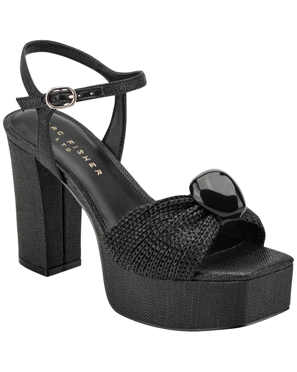 Marc Fisher Candey Platform Block Heel Sandals in Black | Lyst