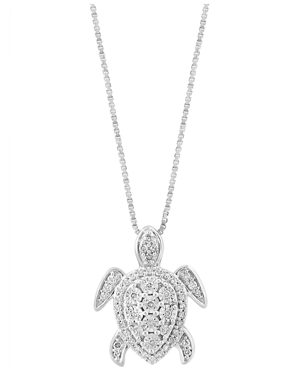 Effy Effy Diamond Sea Turtle 18" Pendant Necklace (1/4 Ct. T.w. in ...
