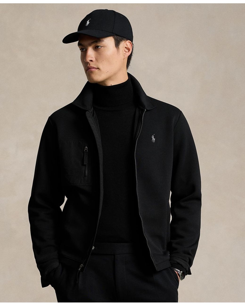 Polo Ralph Lauren Double-knit Shirt Jacket in Black for Men | Lyst