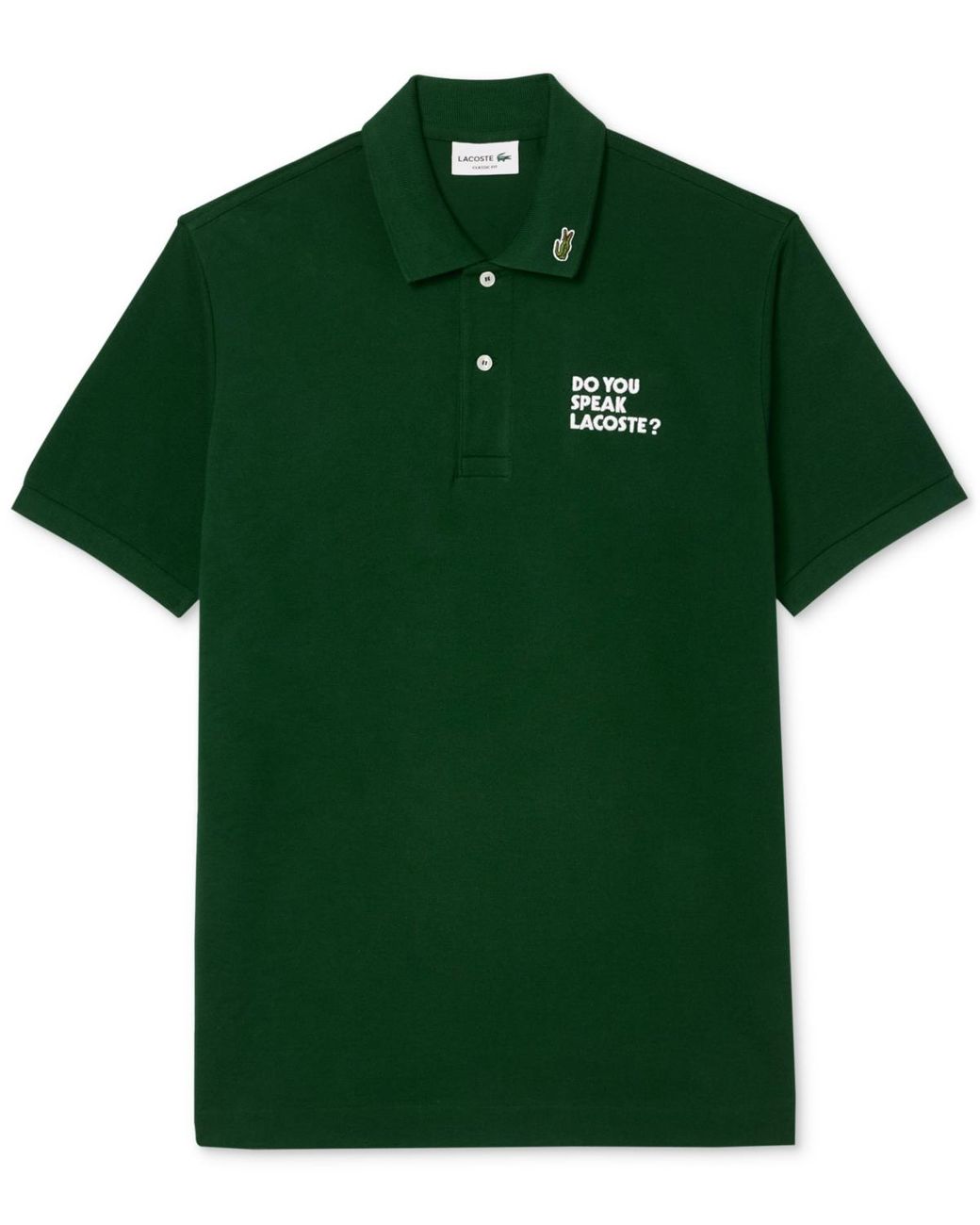 Lacoste Crocodile Wording Short Sleeve Polo Shirt in Green for Men | Lyst