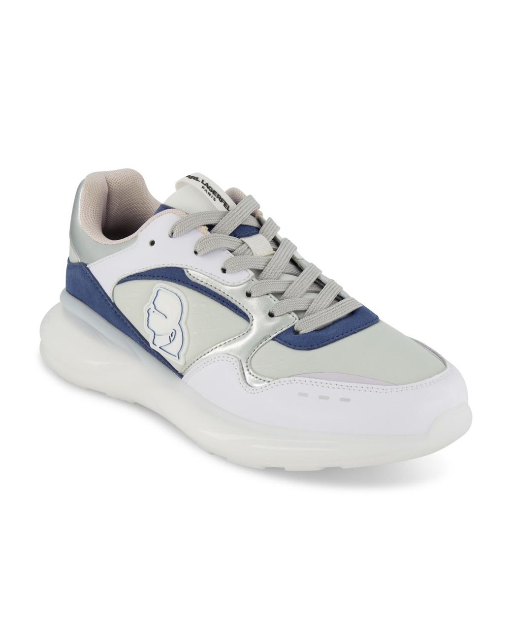 KARL LAGERFELD Side Logo Head Patch Running Sneakers in White for Men ...