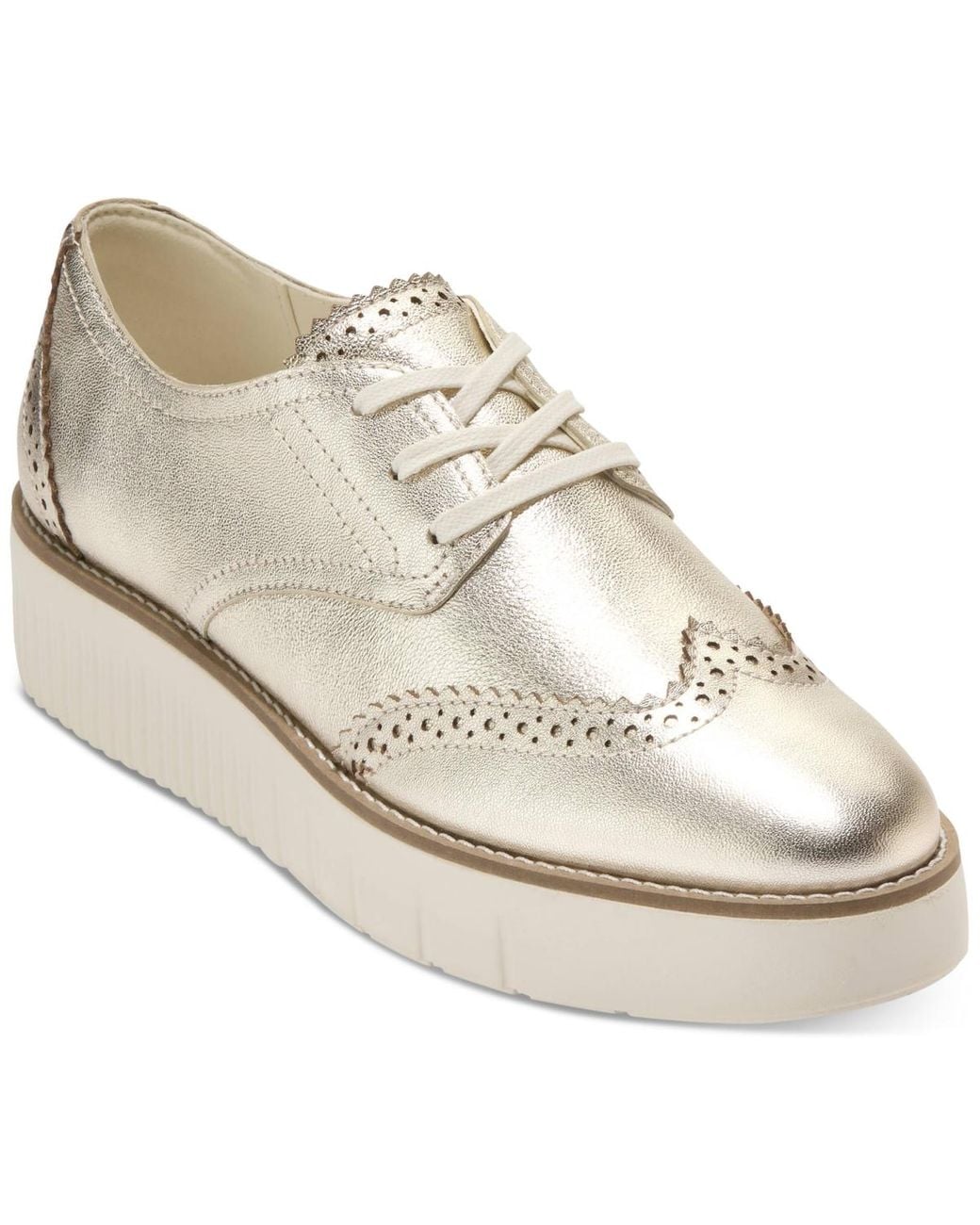 Cole Haan Grand City Platform Oxford Flats in White | Lyst