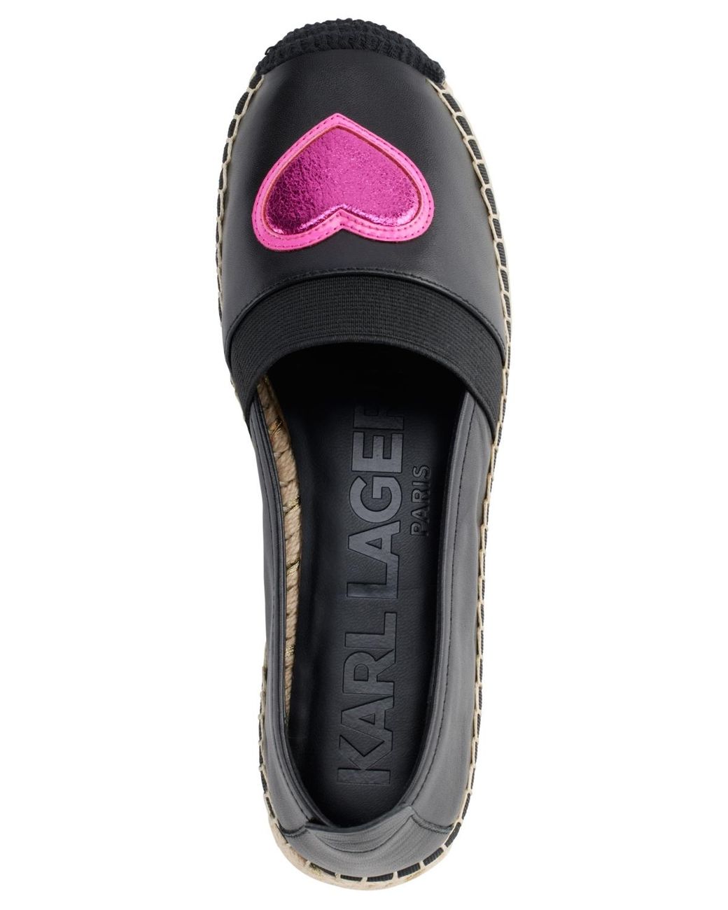 KARL LAGERFELD Manika Heart Espadrilles in Black | Lyst
