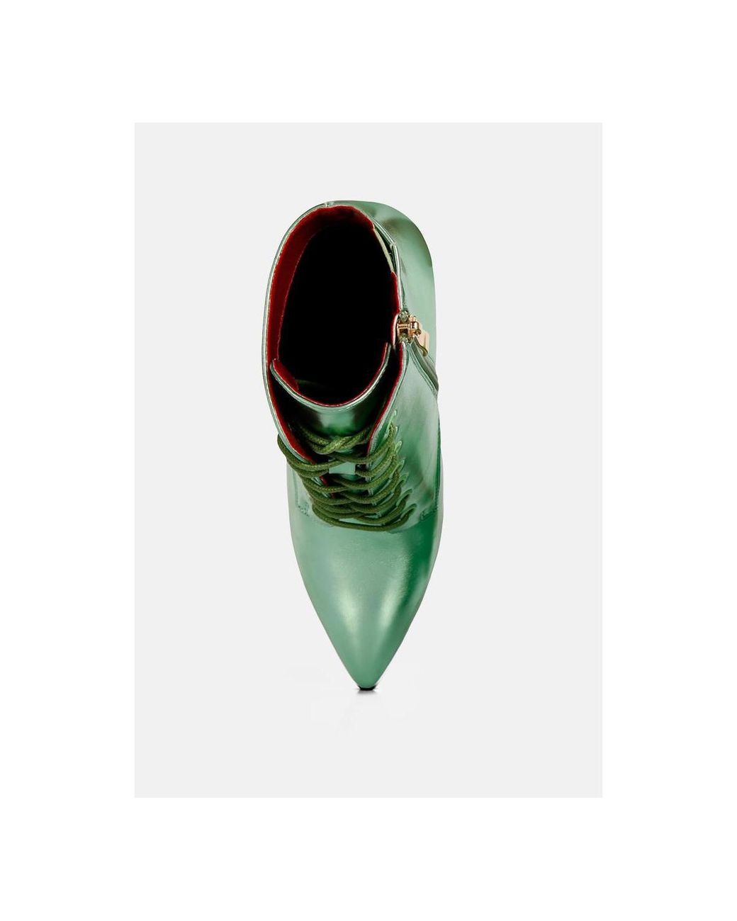 Rag & Co Piet Metallic Stiletto Ankle Boot in Green | Lyst