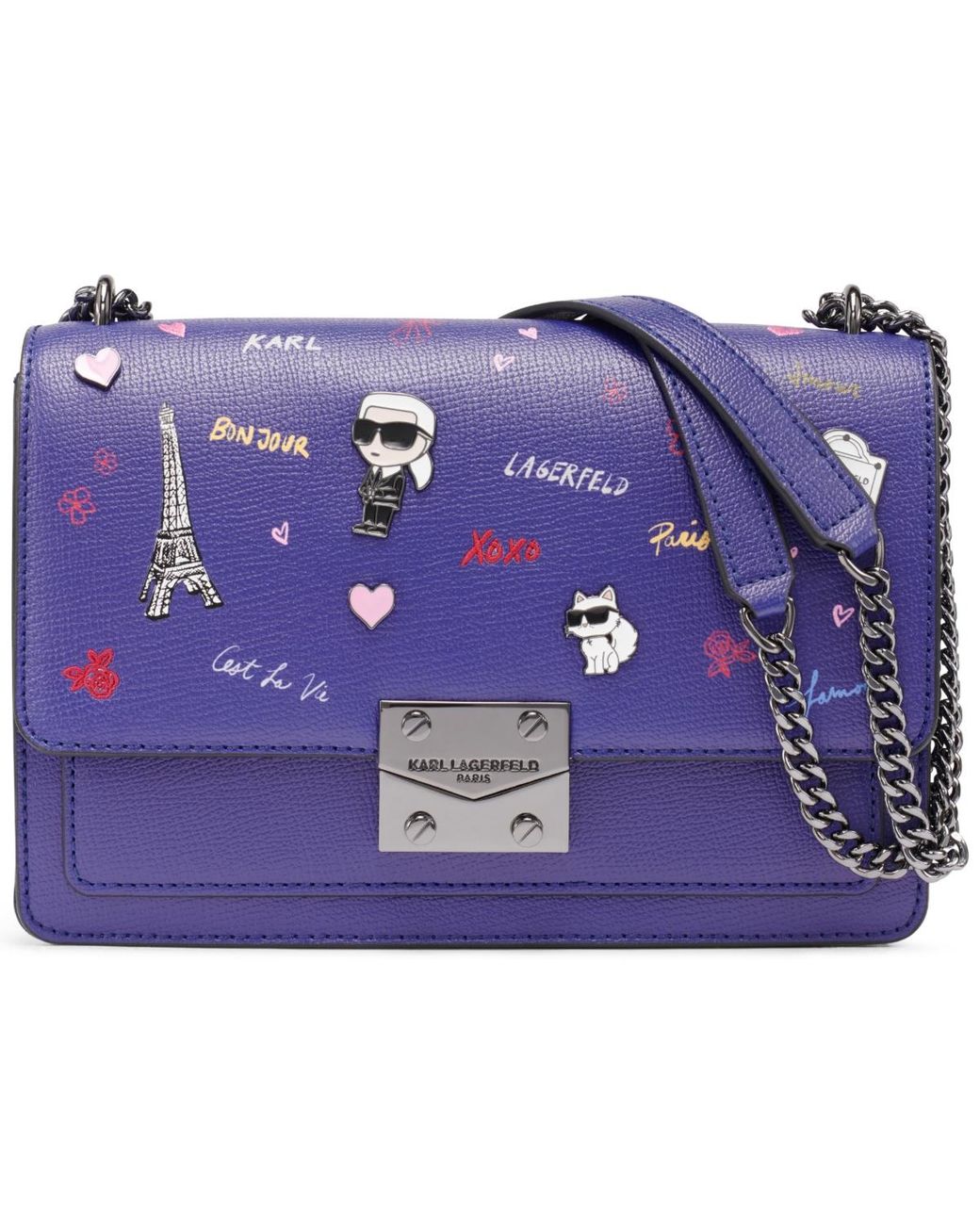 KARL LAGERFELD Corrine Mini Shoulder Bag in Purple | Lyst