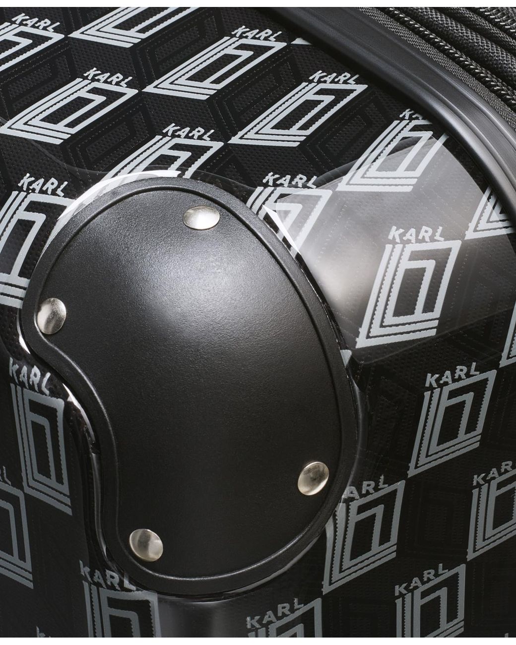 KARL LAGERFELD Bon Voyage Large Upright Suitcase in Black | Lyst