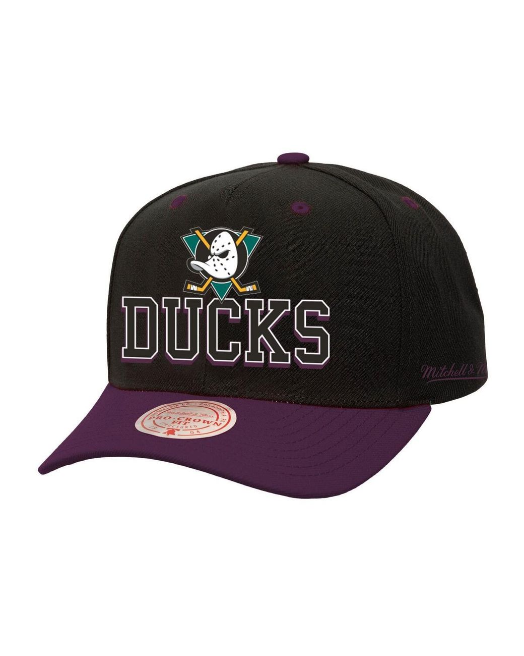 Mitchell & Ness Black/purple Anaheim Ducks Backside Script Two-tone Pro ...