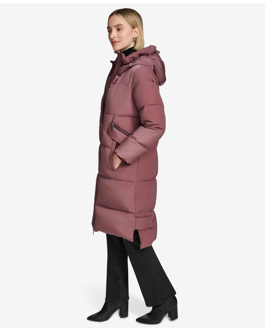 Andrew Marc Black Label Palma Irridescent Parka in Red | Lyst