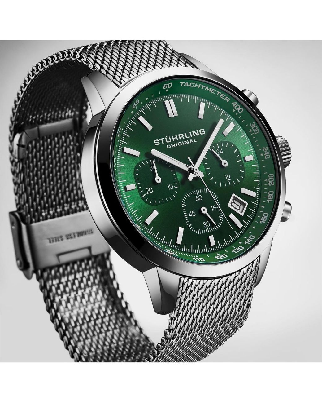 Stuhrling Chronoport 4082 Men S Quartz Chronograph Watch in Green for ...