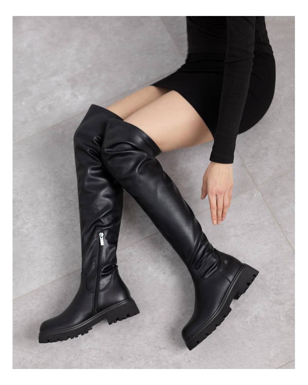 Xti Stretchy Tall Boots – Flexible Fit in Black | Lyst