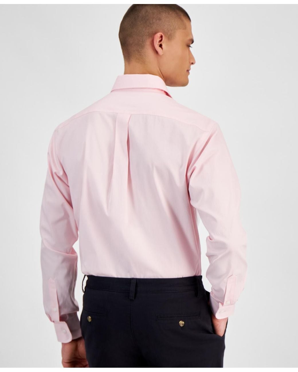 Club Room Regular Fit Pinpoint Dress Shirt in Pink for Men | Lyst