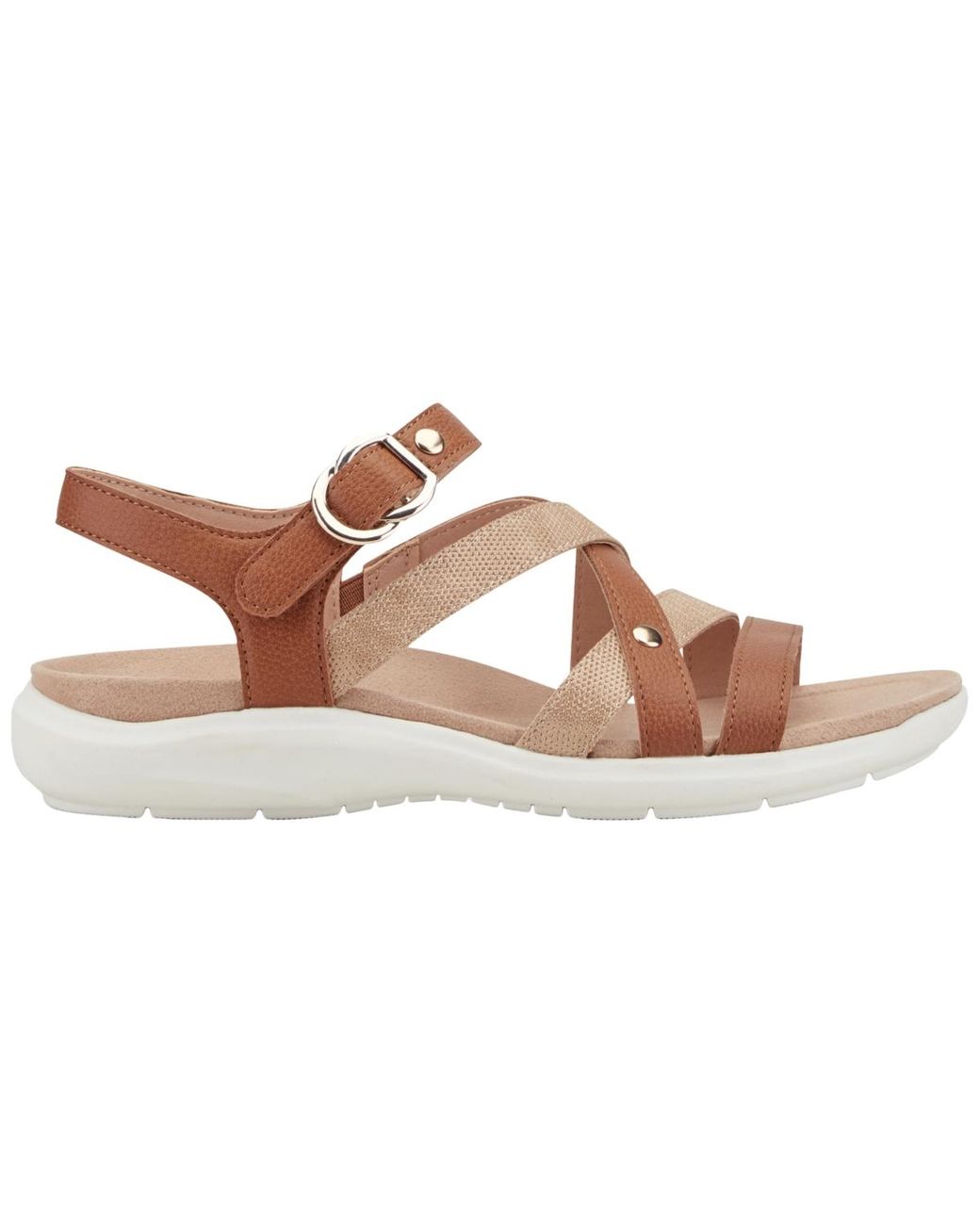Easy Spirit Wayan Strappy Flat Sandals in Pink | Lyst