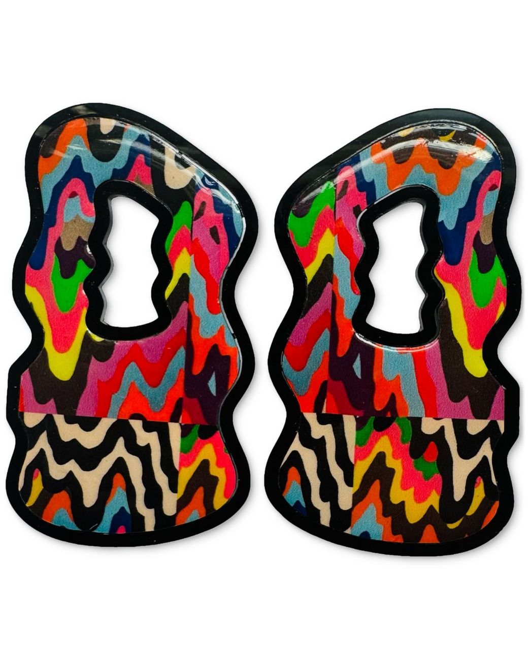 Swanky Designs Bold Shapes Drop Earrings in Red | Lyst