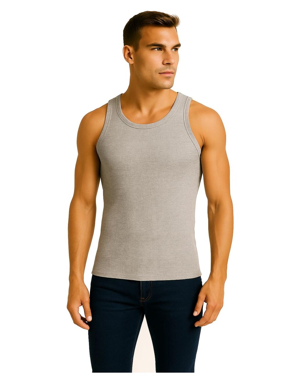Galaxy By Harvic Heavyweight Ribbed Tank Top in Gray for Men | Lyst