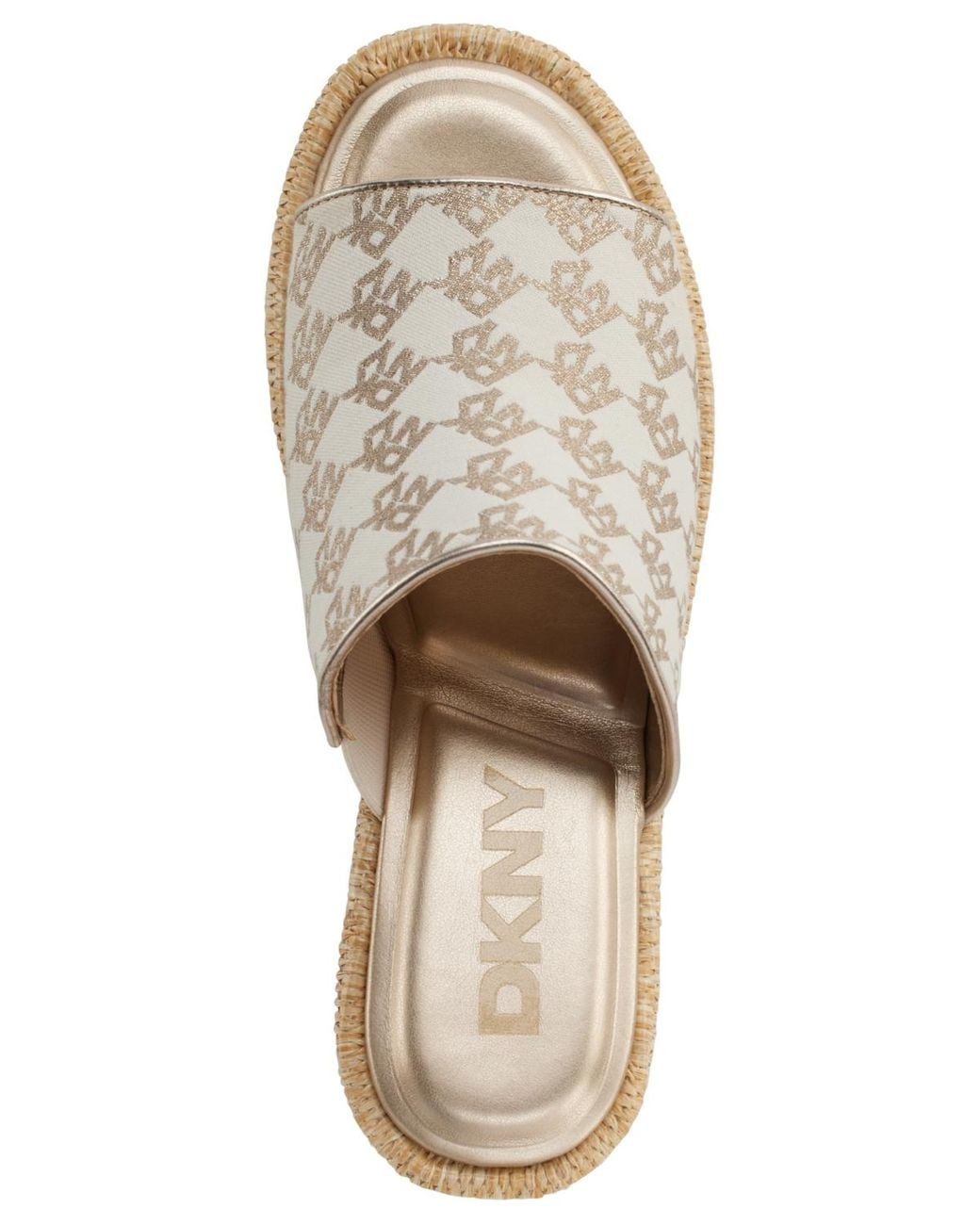 DKNY Conrad Slip-on Wedge Sandals in White | Lyst