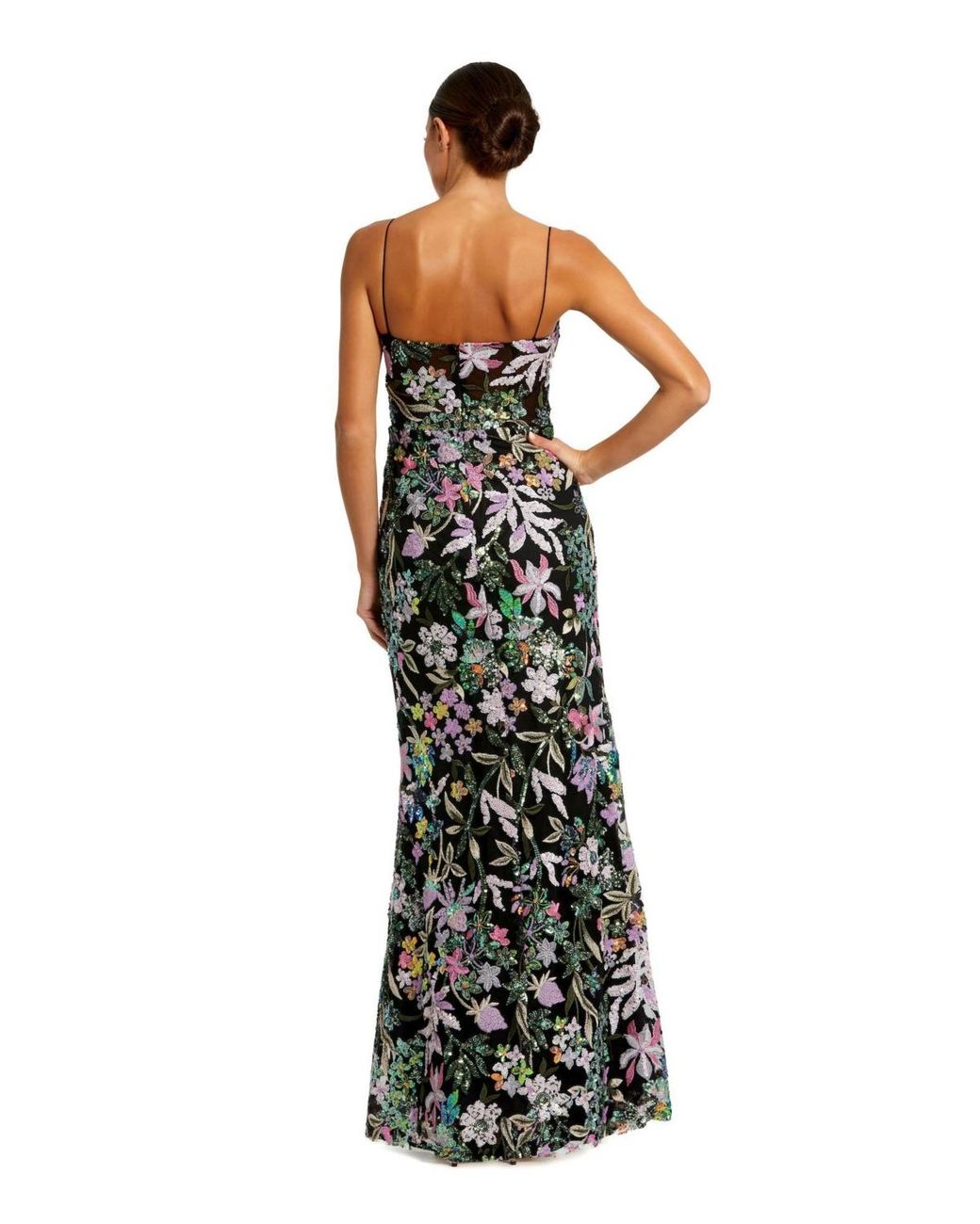 Mac Duggal Multicolor Embroidered Bustier Trumpet Gown in White | Lyst