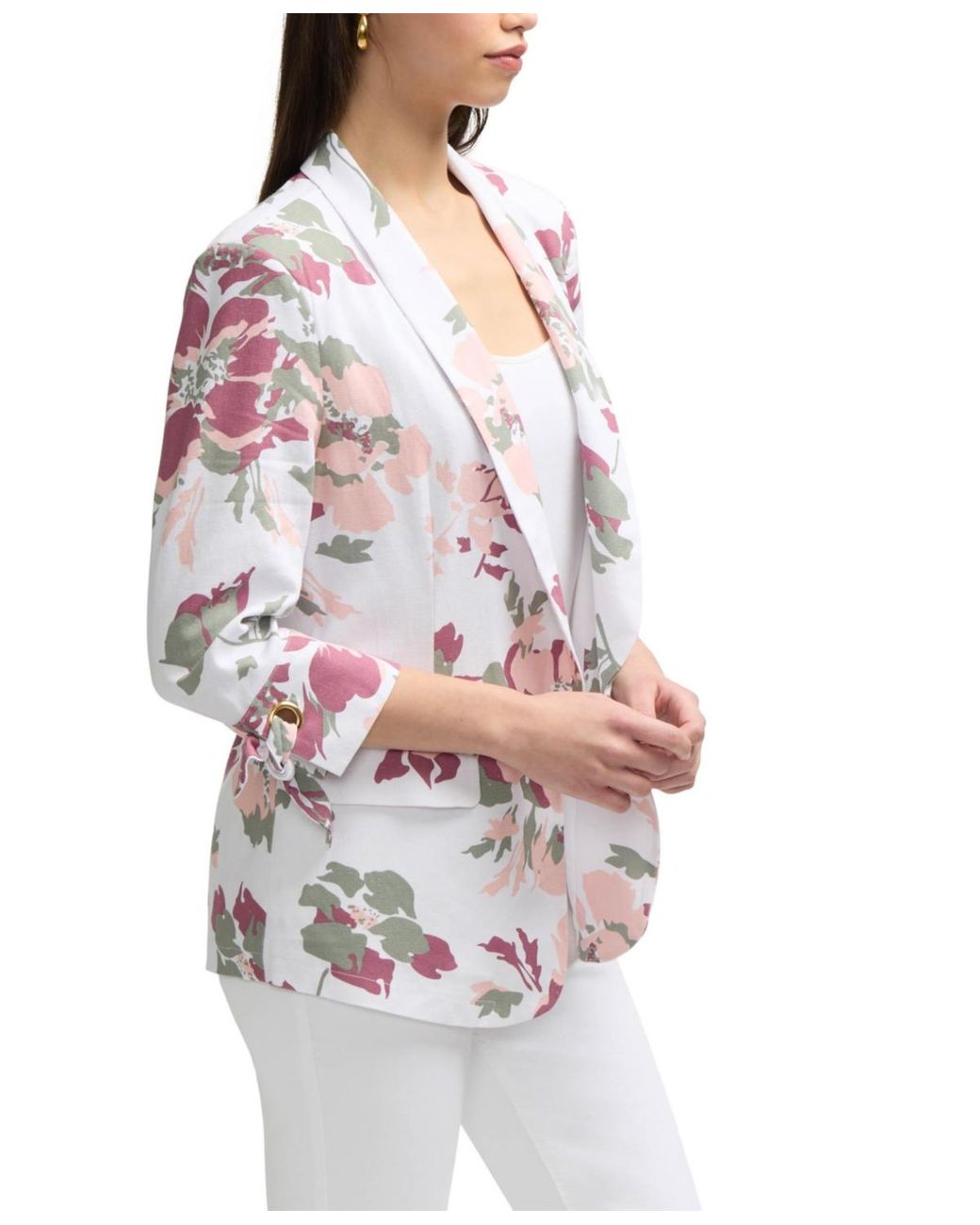 Ellen Tracy Shawl Collar Blazer in White | Lyst