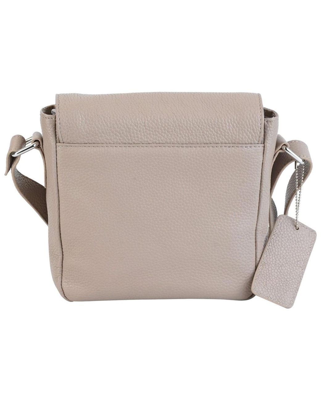 Mancini Pebbled Collection Page Leather Crossbody Bag in Gray | Lyst