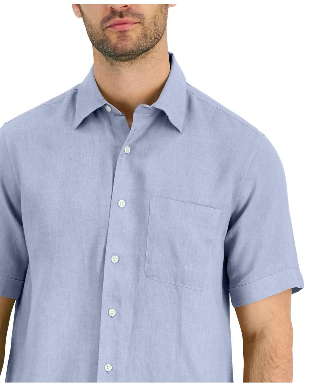 Club Room 100% Linen Shirt in Blue for Men | Lyst