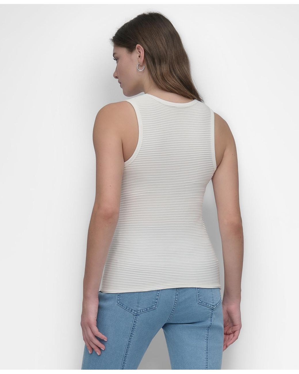 DKNY Cutaway Seamless Tank in Gray | Lyst