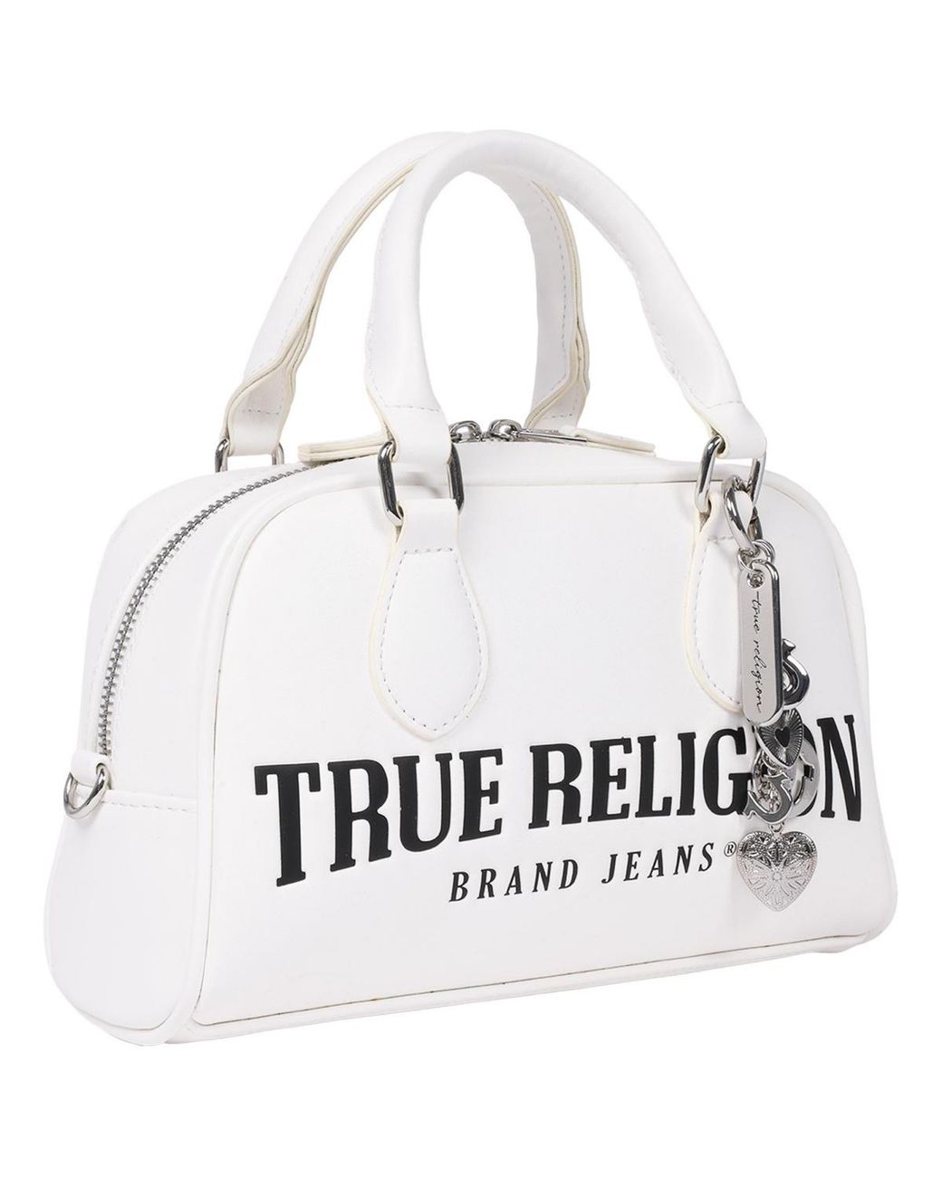TRUE RELIGION Bombe Logo Satchel in White | Lyst