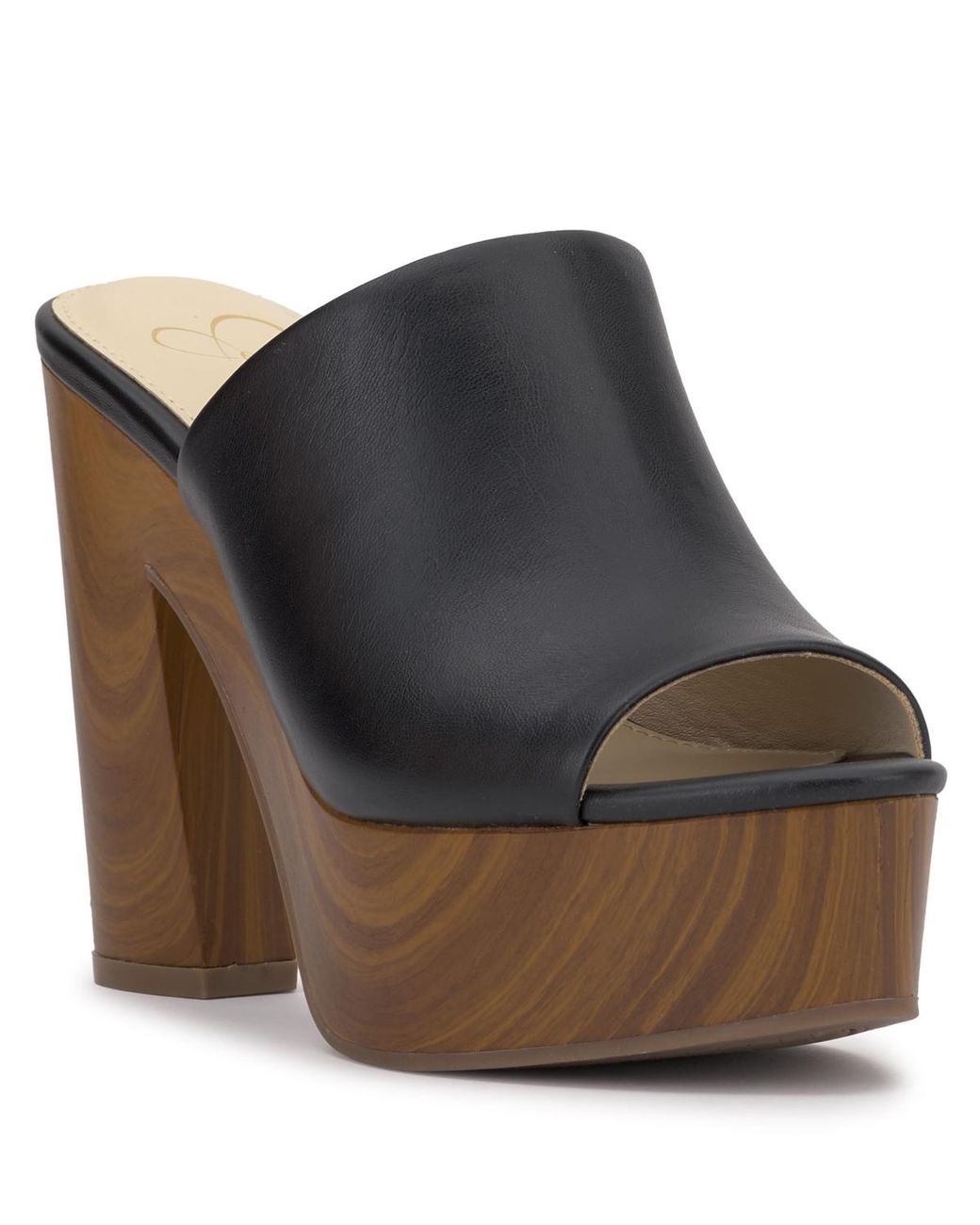 Jessica Simpson Shelbie Block Heel Platform Mules in Black | Lyst