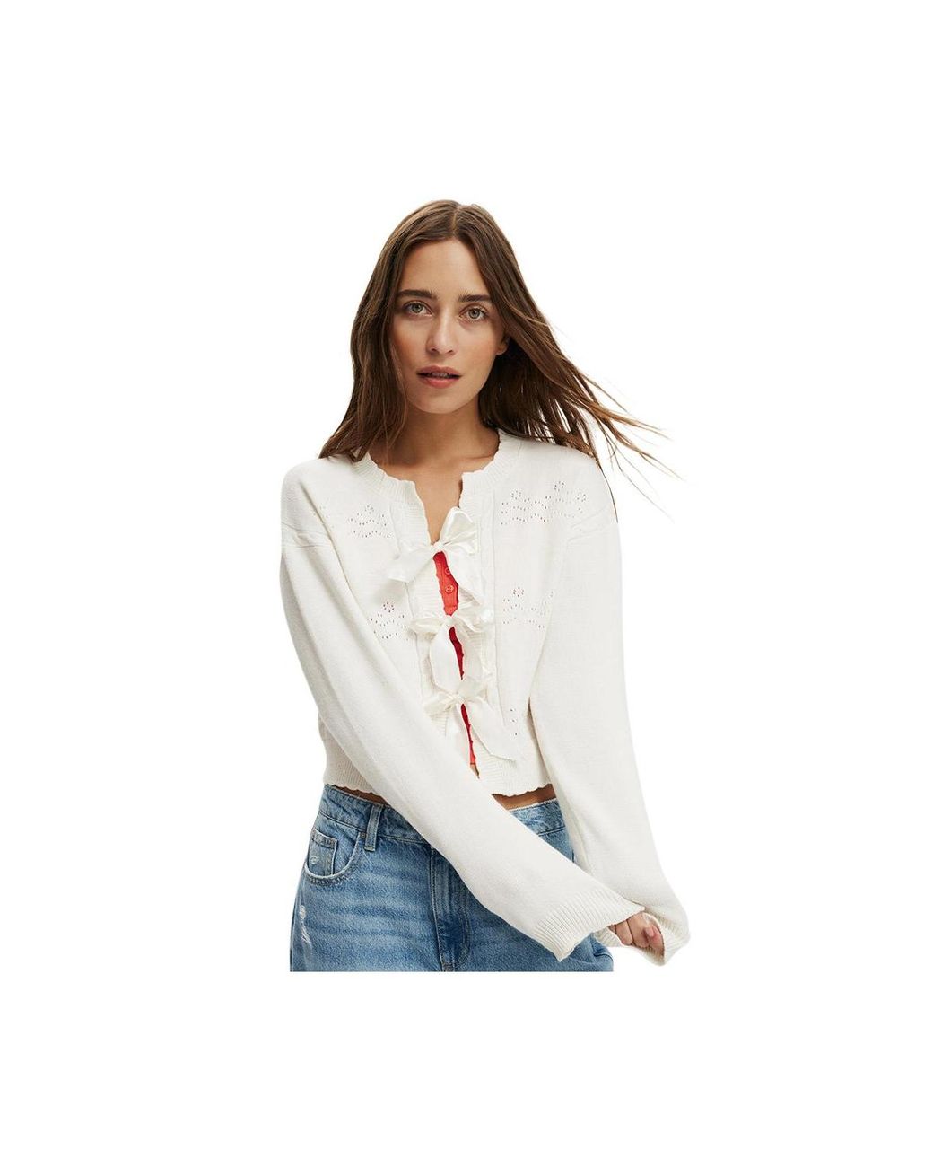 Cotton On Nostalgia Bow Cardigan in White | Lyst